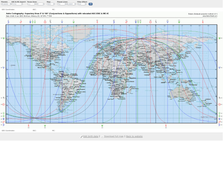 Astrocartography Map and Calculator | PDF
