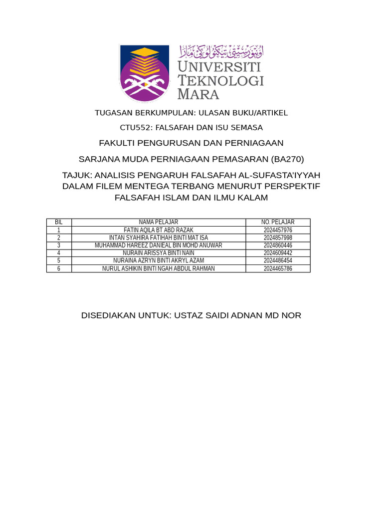 Tugasan Berkumpulan Ctu552 | PDF