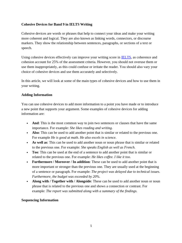 Mastering Cohesive Devices for IELTS | PDF | Verb | Argument