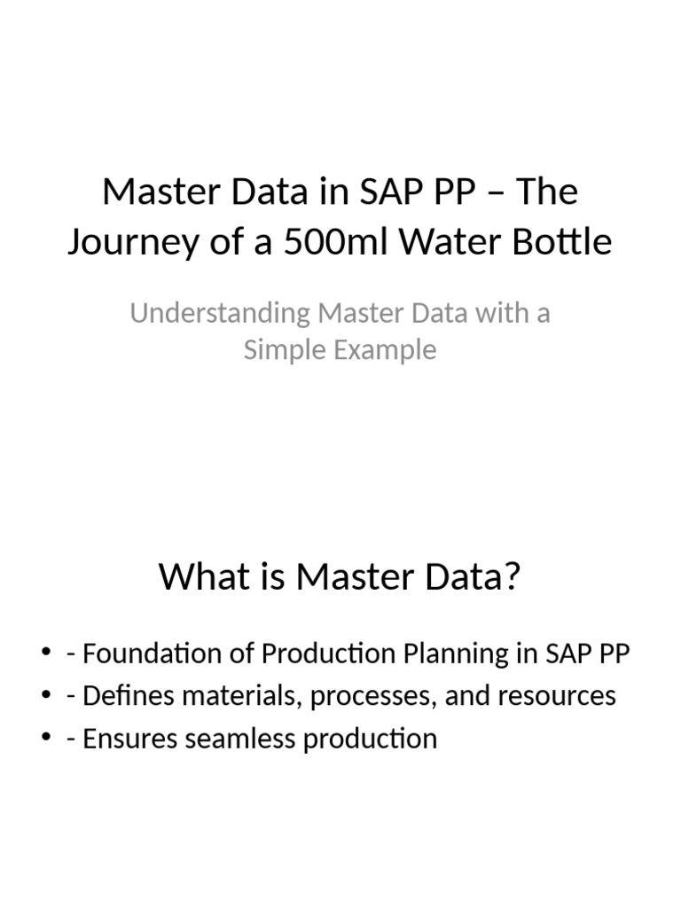 Master Data in SAP PP Presentation | PDF