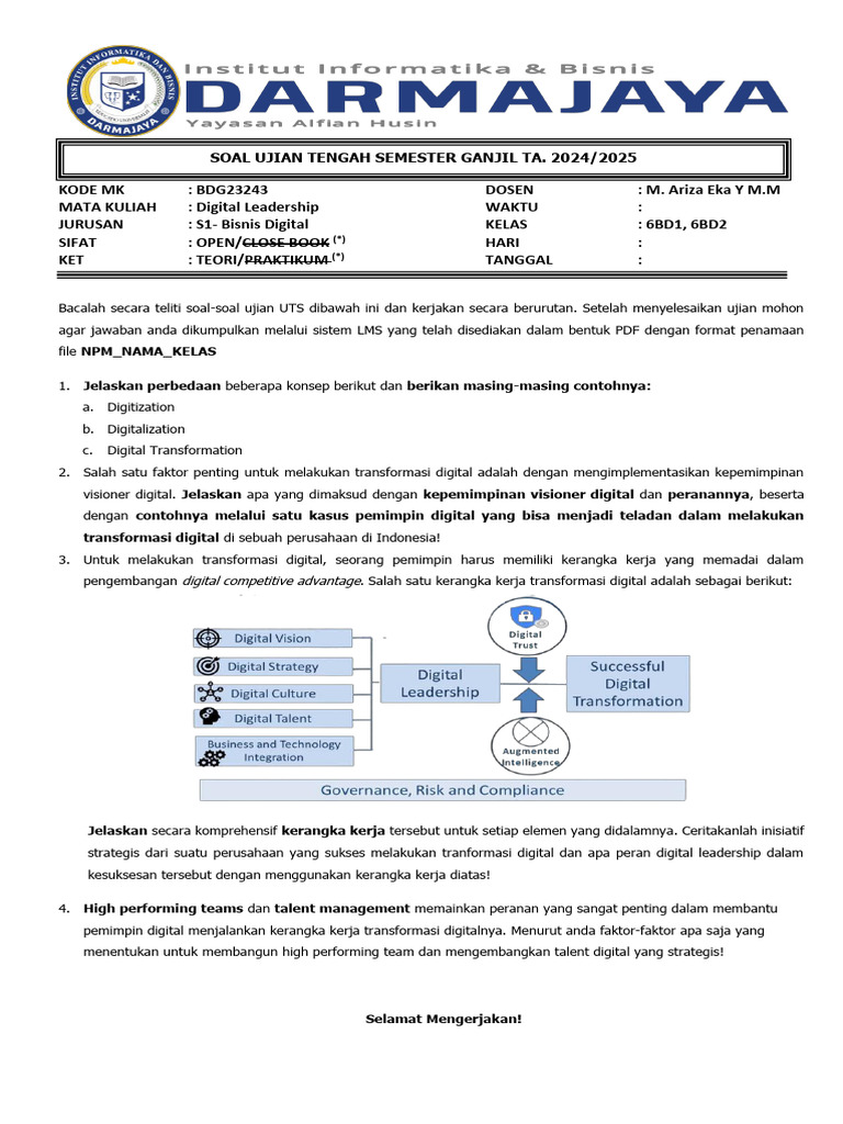 UTS Digital Leadership Teori | PDF