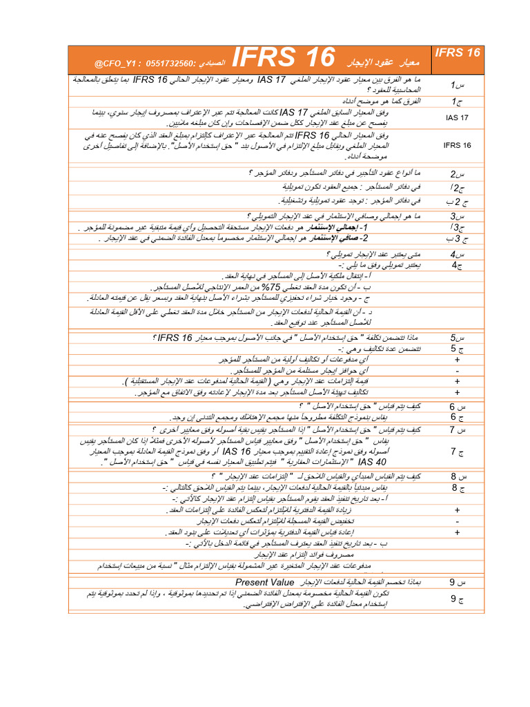 IFRS 16 Summary | PDF