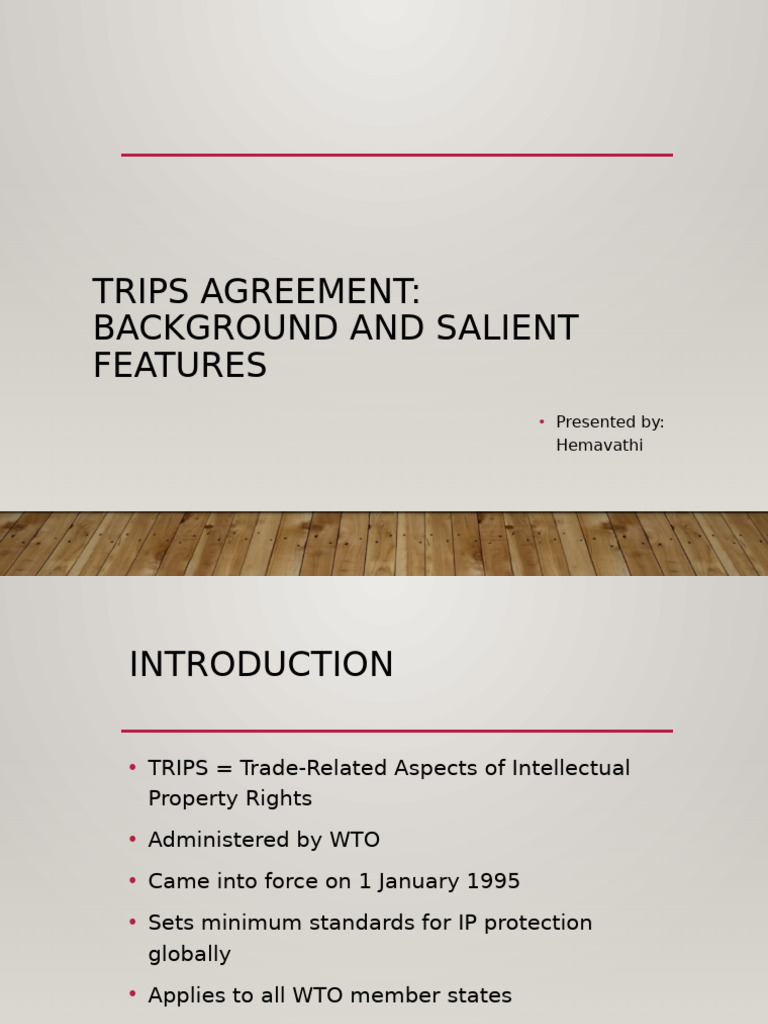 TRIPS Agreement Presentation | PDF