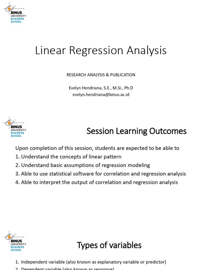 RSCH8091048 - Session 4 Linear Regression Analysis. | PDF | Regression Analysis | Linear Regression