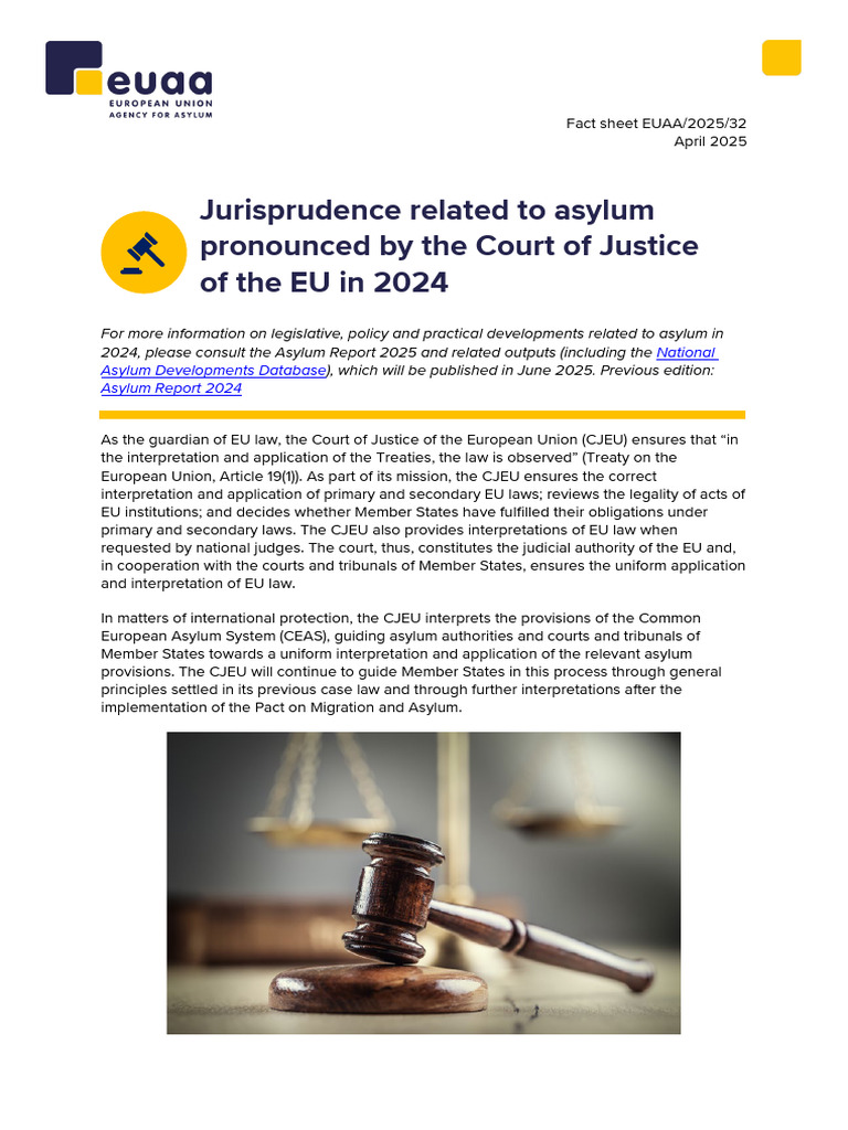 CJEU Asylum Jurisprudence 2024 Summary | PDF | European Court Of ...