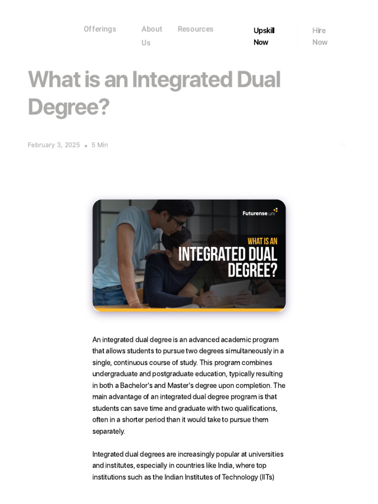 What Is An Integrated Dual Degree | PDF | Academic Degree | Master's Degree