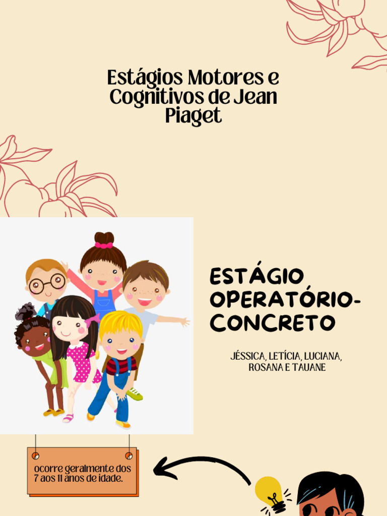 Cópia de Estágios Motores e Cognitivos de Jean Piaget | PDF