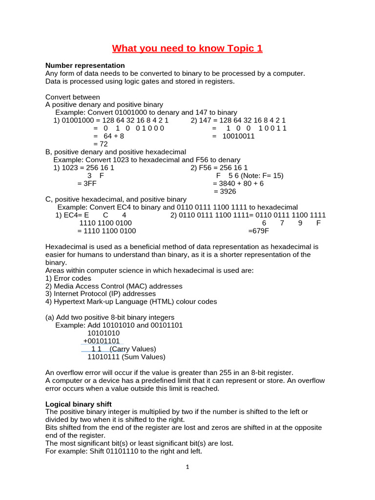Data Representation What You Need To Know | PDF | Byte | Data Compression