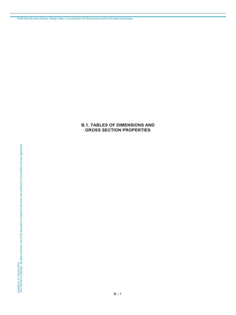 B.1. Tables of Dimensions and Gross Section Properties | PDF | Buckling ...