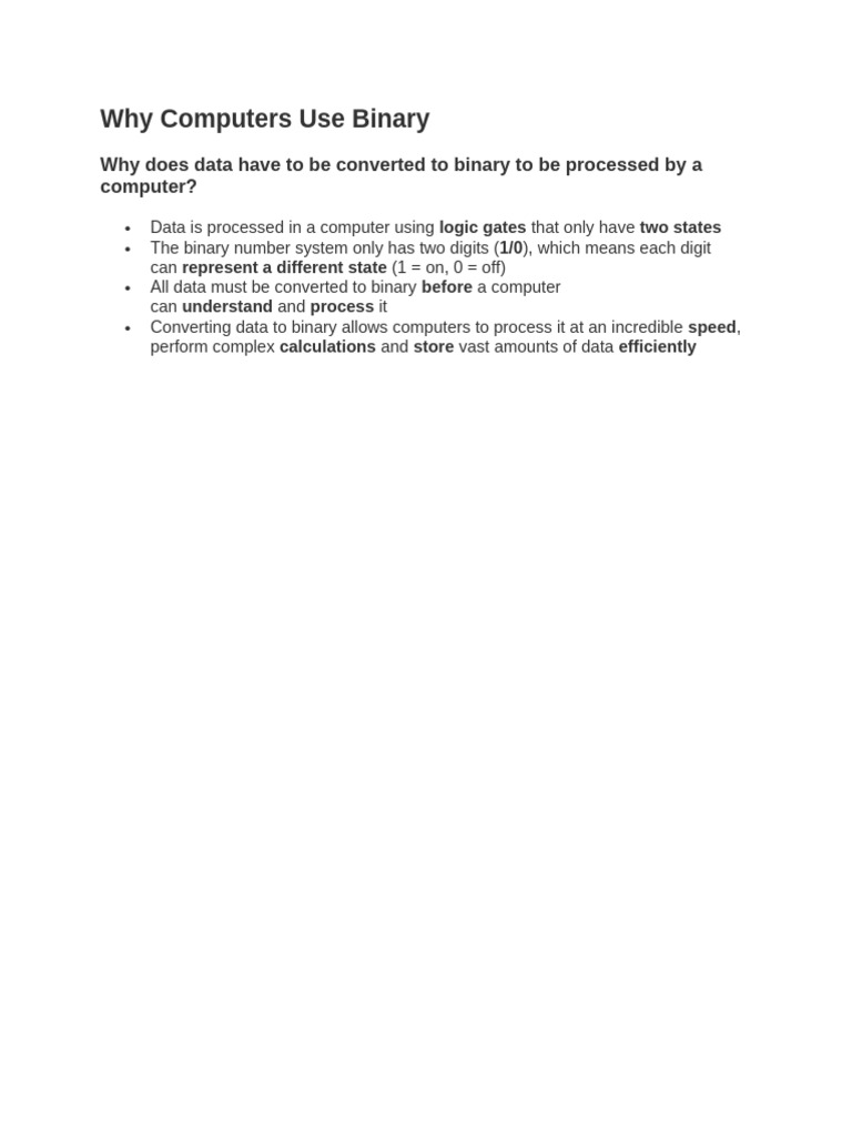 Understanding Binary in Computers | PDF