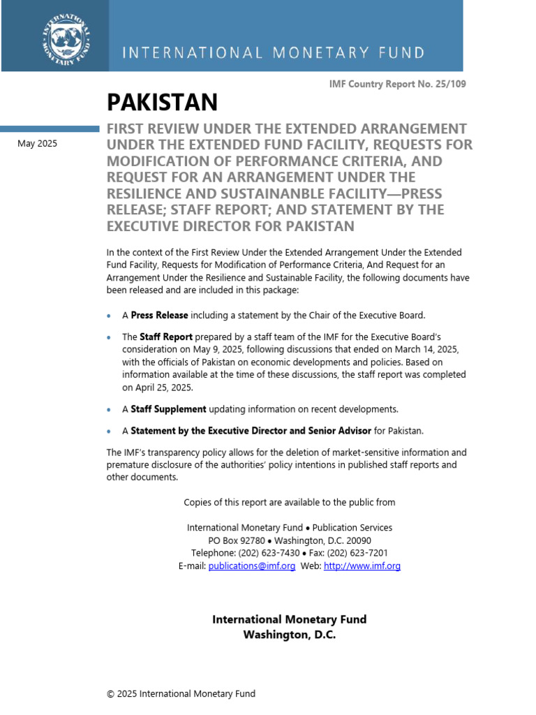 IMF Staff Report May2025 | PDF | Government Budget Balance | Fiscal Policy