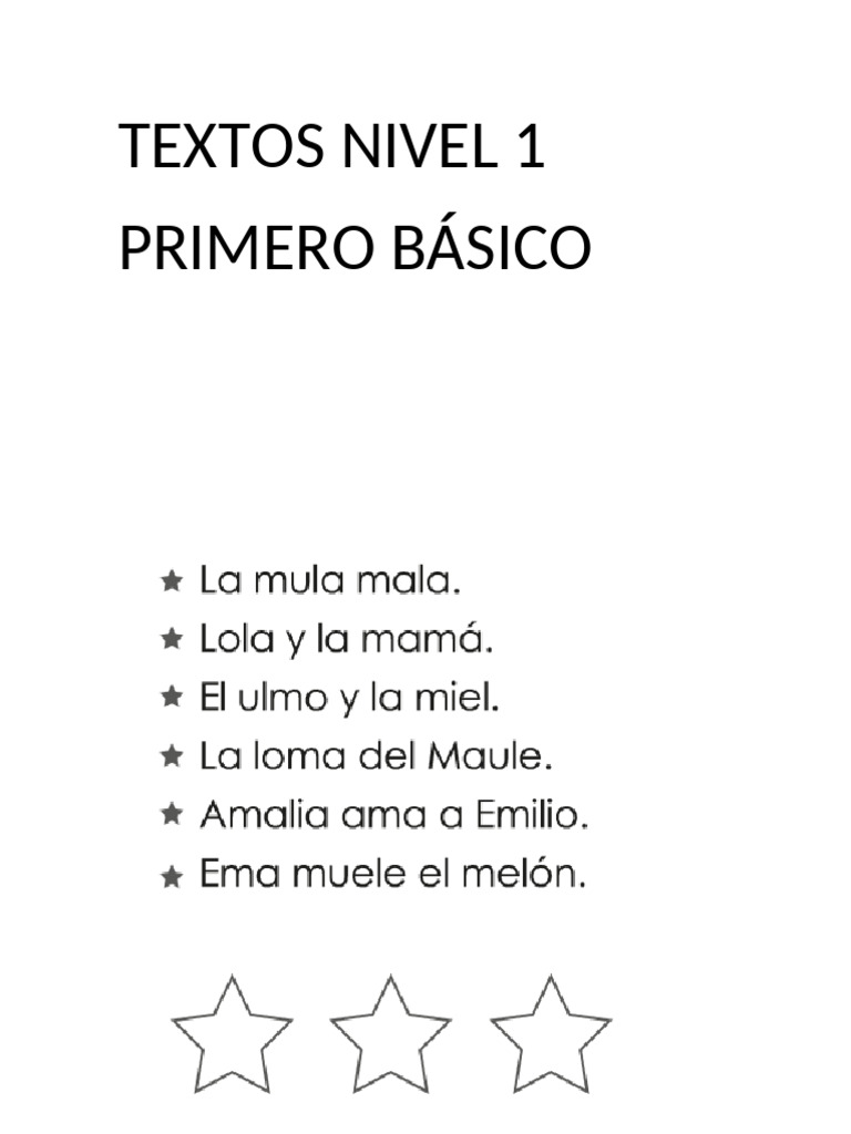 Lecturas para Fluidez Lectora Primero Basico | PDF
