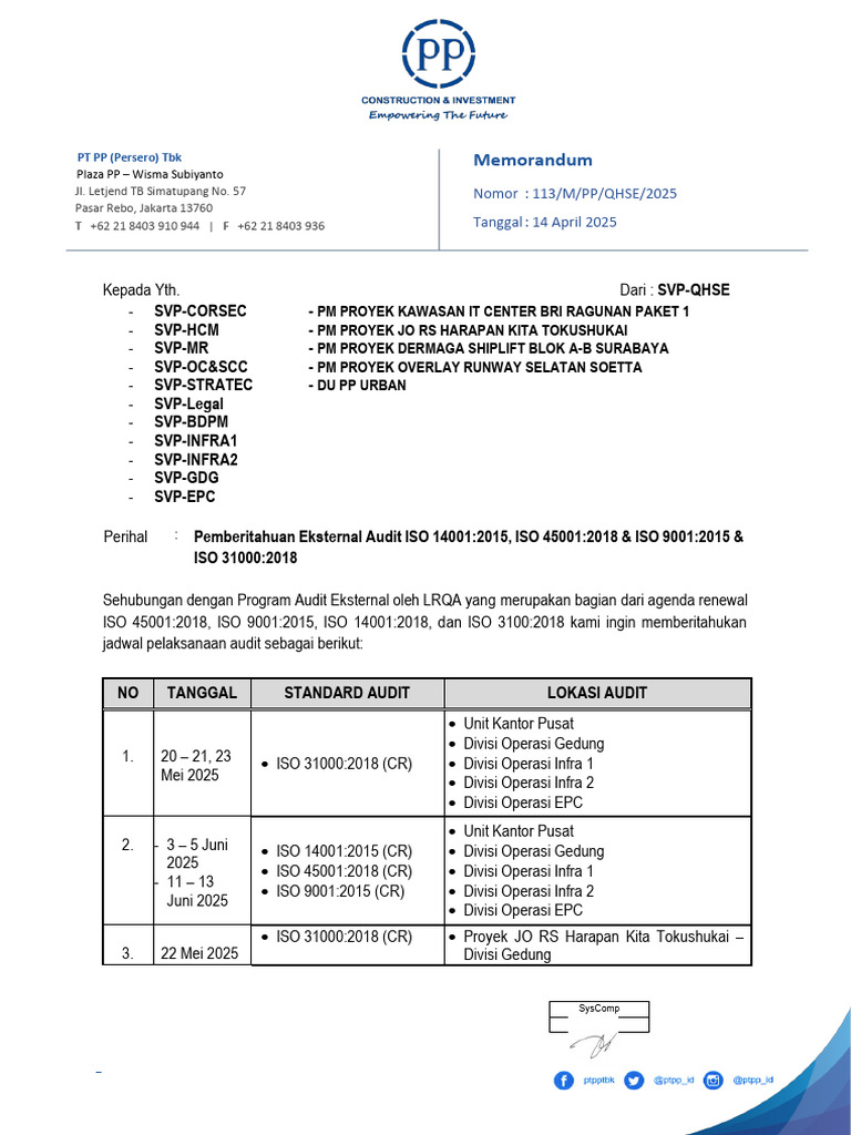 113.pemb Eksternal Audit | PDF | Systems Analysis | Risk