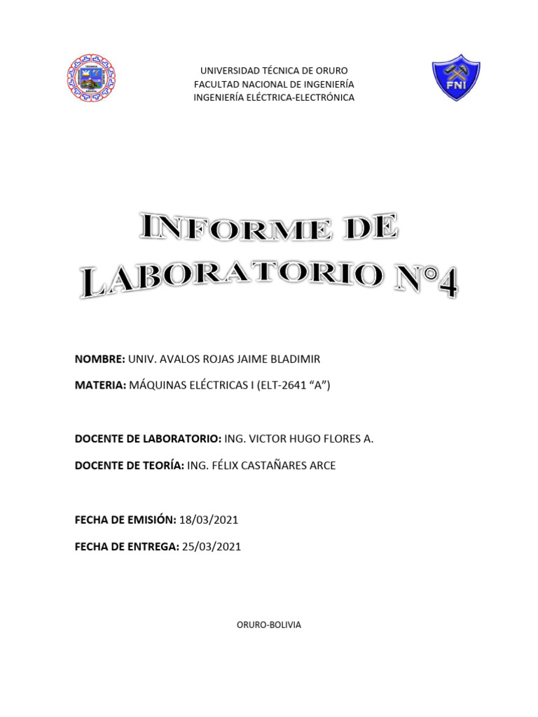 AVALOS ROJAS JAIME BLADIMIR (Laboratorio N°4) ELT-2641A | PDF ...