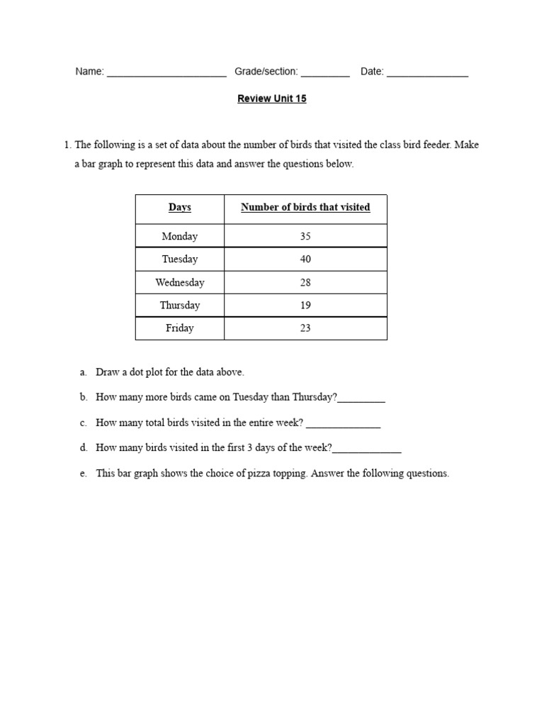Data Analysis and Graphing Exercises | PDF | Pie Chart