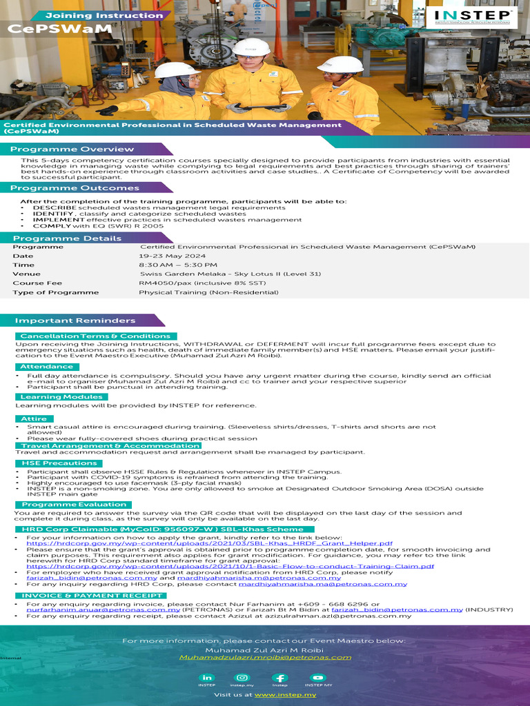 JI CePSWaM Melaka 19-23 May | PDF