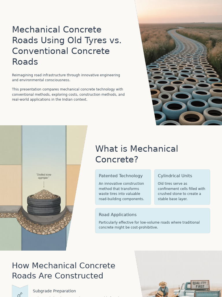 Mechanical Concrete Roads Using Old Tyres Vs Conventional Concrete ...