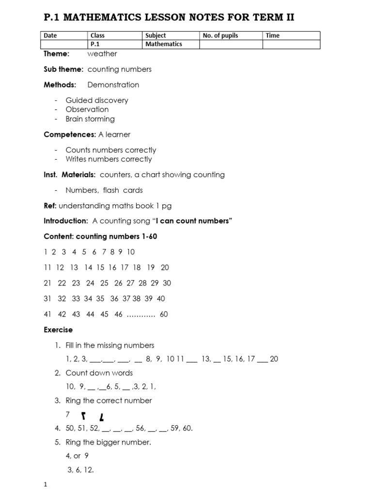 P.I Mathematics Lesson Notes Term II | PDF | Shape | Rectangle