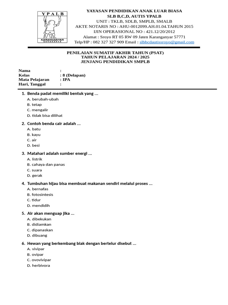 PSAT IPA SMPLB 2025 | PDF
