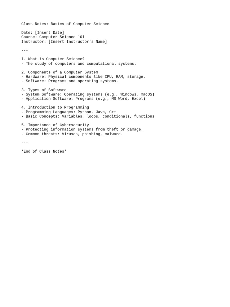 Basics of Computer Science | PDF