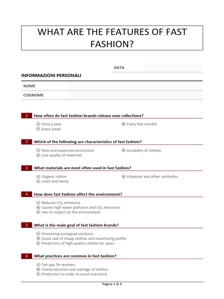 WHAT ARE THE FEATURES OF Fast Fashion? | PDF | Economies | Environment