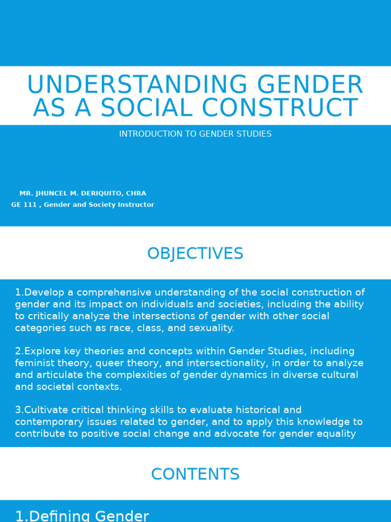 Introduction To Gender Studies 1 | PDF