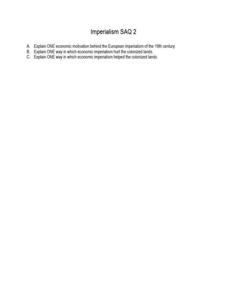 Imperialism SAQ2 | PDF