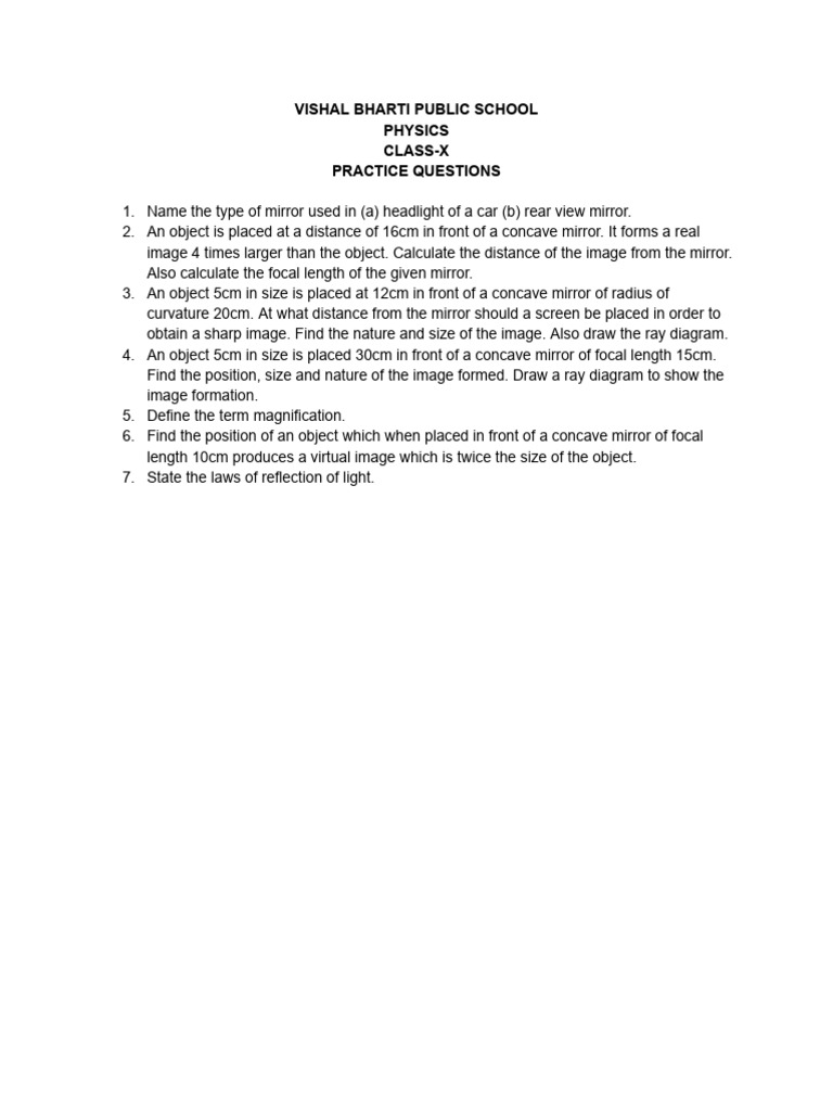 Practice Questions Light | PDF