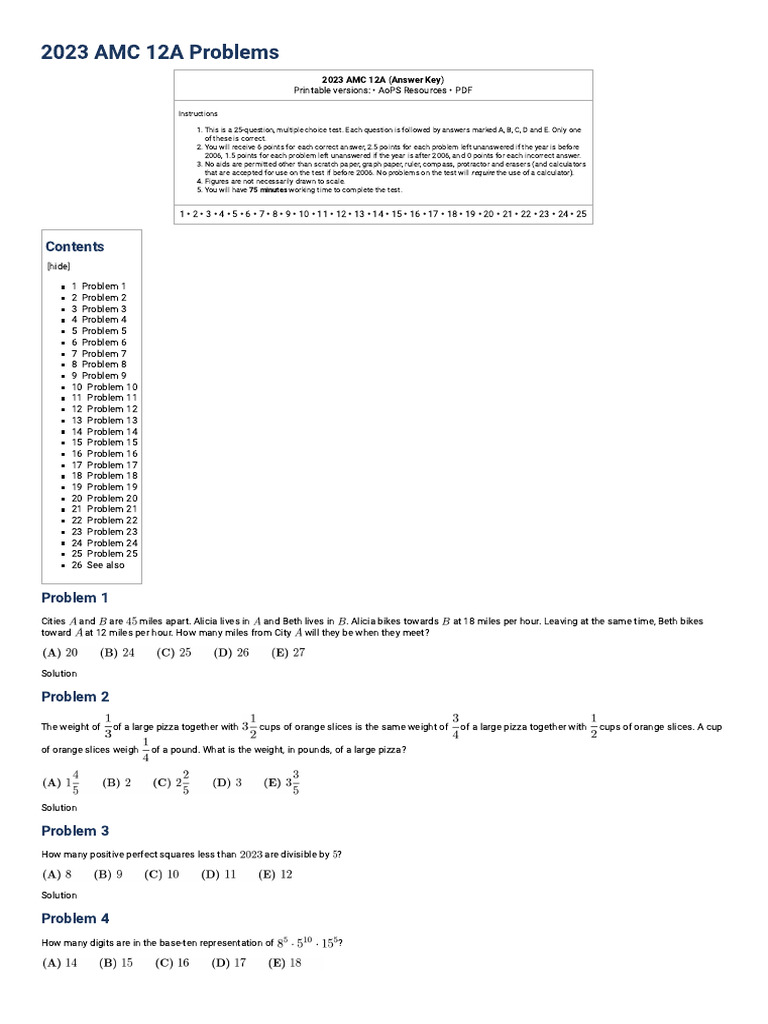AMC 12 Y23 QP A | PDF