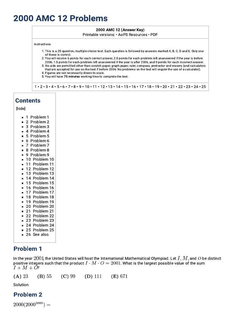 AMC 12 Y00 QP | PDF