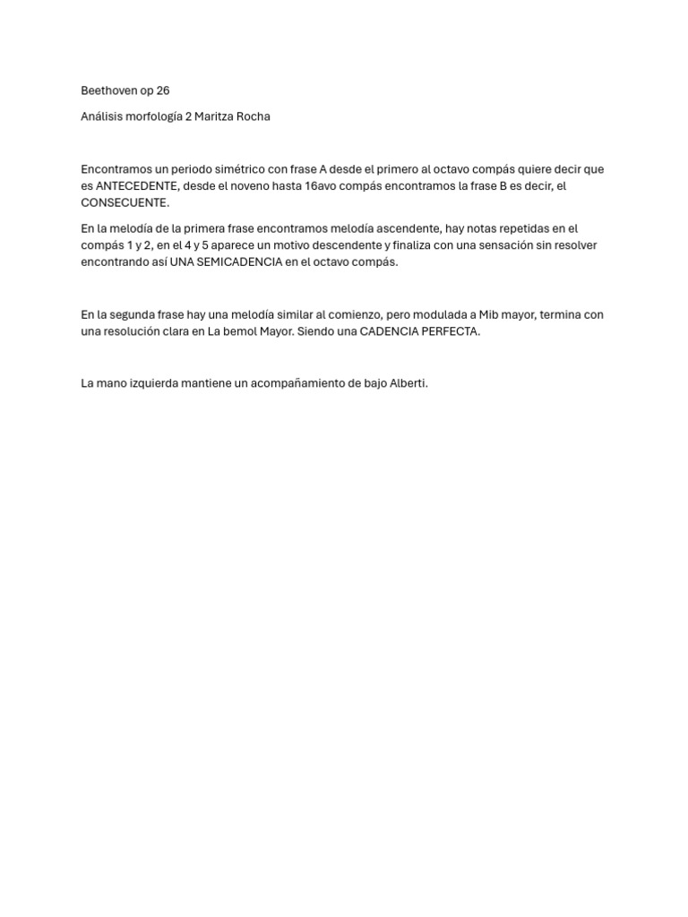 Beethhoven Op 26 Maritza Rocha | PDF