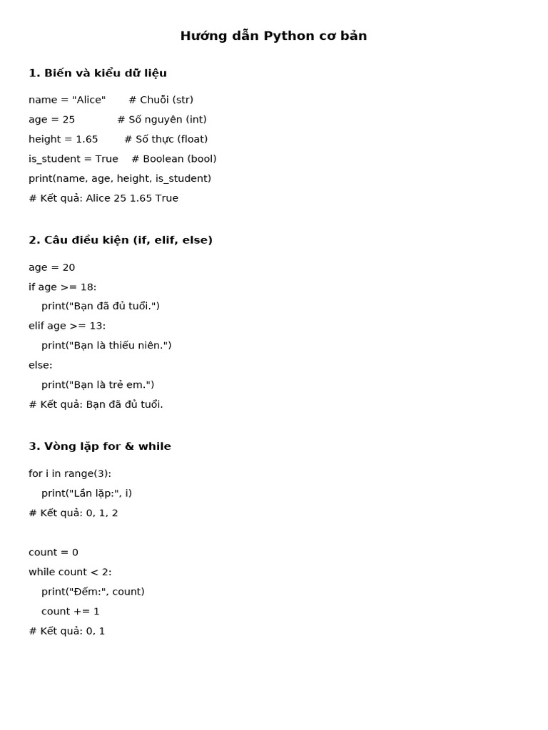 Huong Dan Python Co Ban | PDF