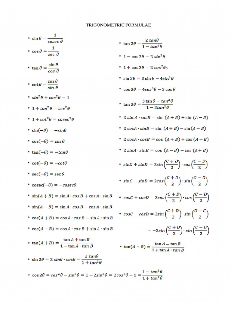 Trigo Formulae 1 | PDF