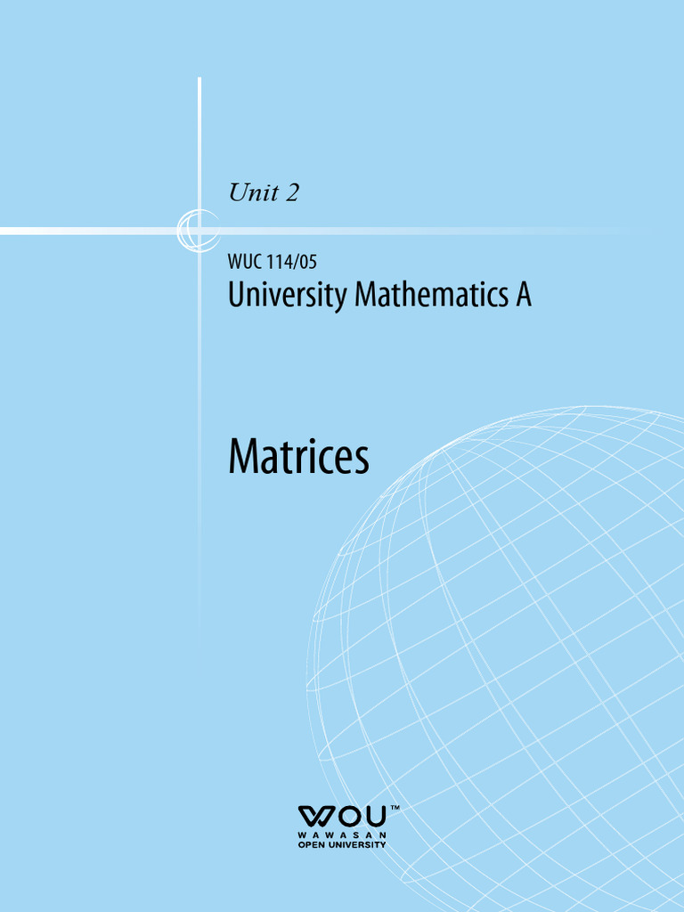 University Mathematics A U2 | PDF | Matrix (Mathematics) | Determinant