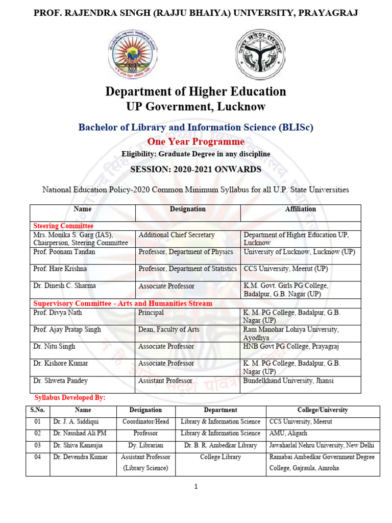 Bachelor of Library and Information Science (BLISc) | PDF | Information ...