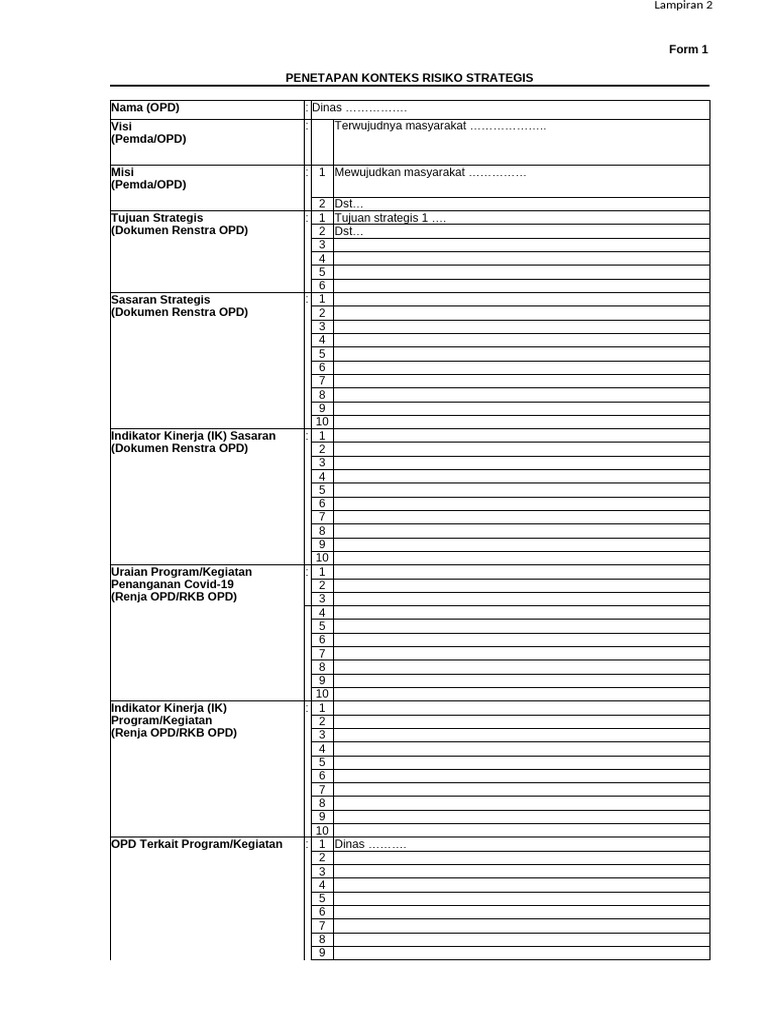 Form MR Pemda | PDF