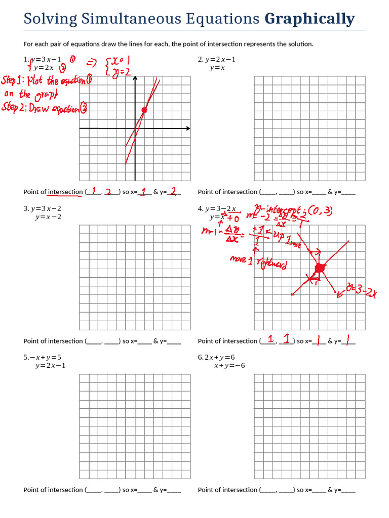 Solving_Simultaneous_Equations_Graphically | PDF