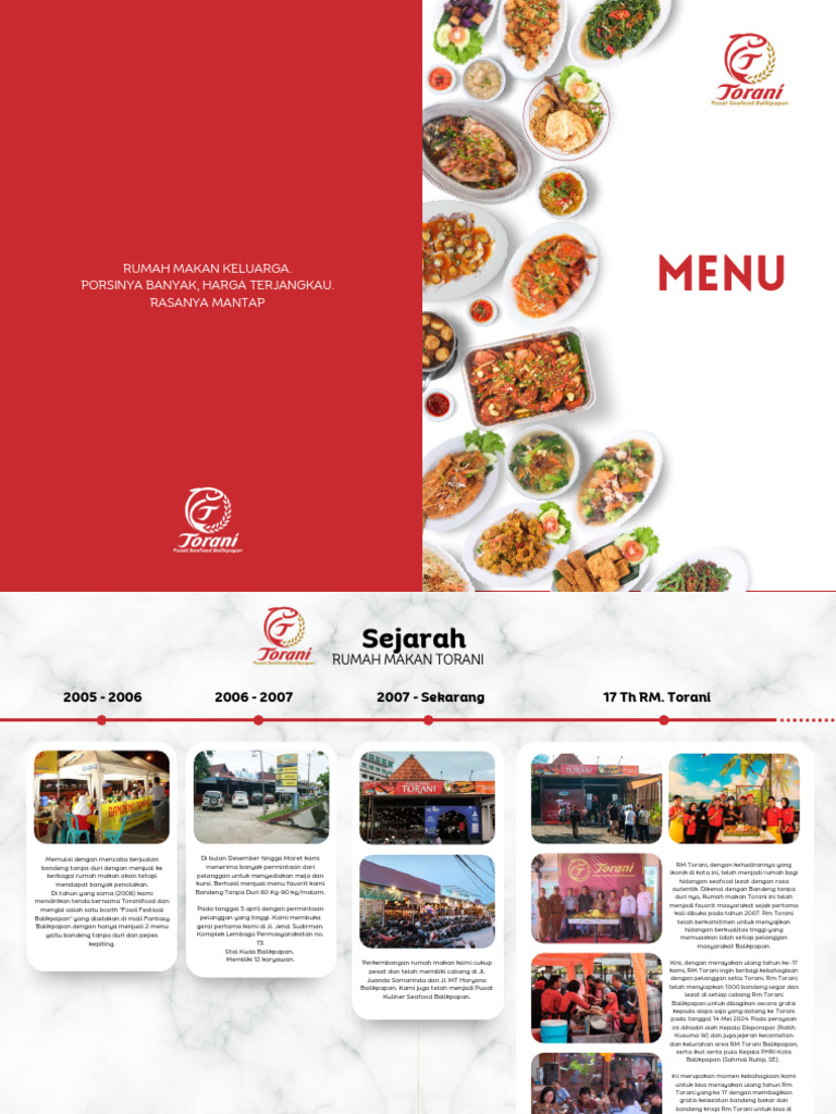 Menu Spesial Rumah Makan Torani | PDF