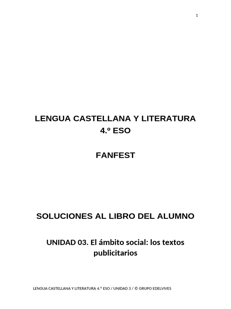 Soluciones U03 LCL 4eso | PDF | Publicidad | Dieta