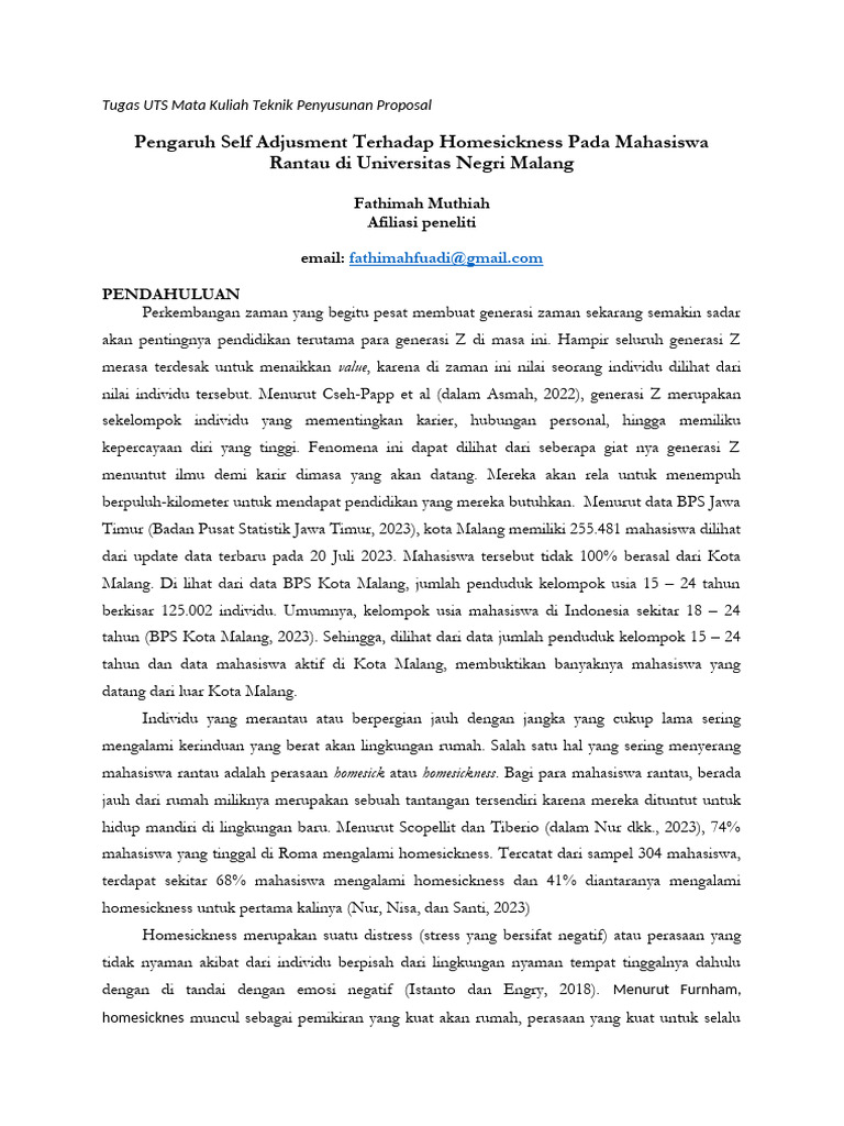 UTS Mata Kuliah Teknik Penyusunan Proposal | PDF