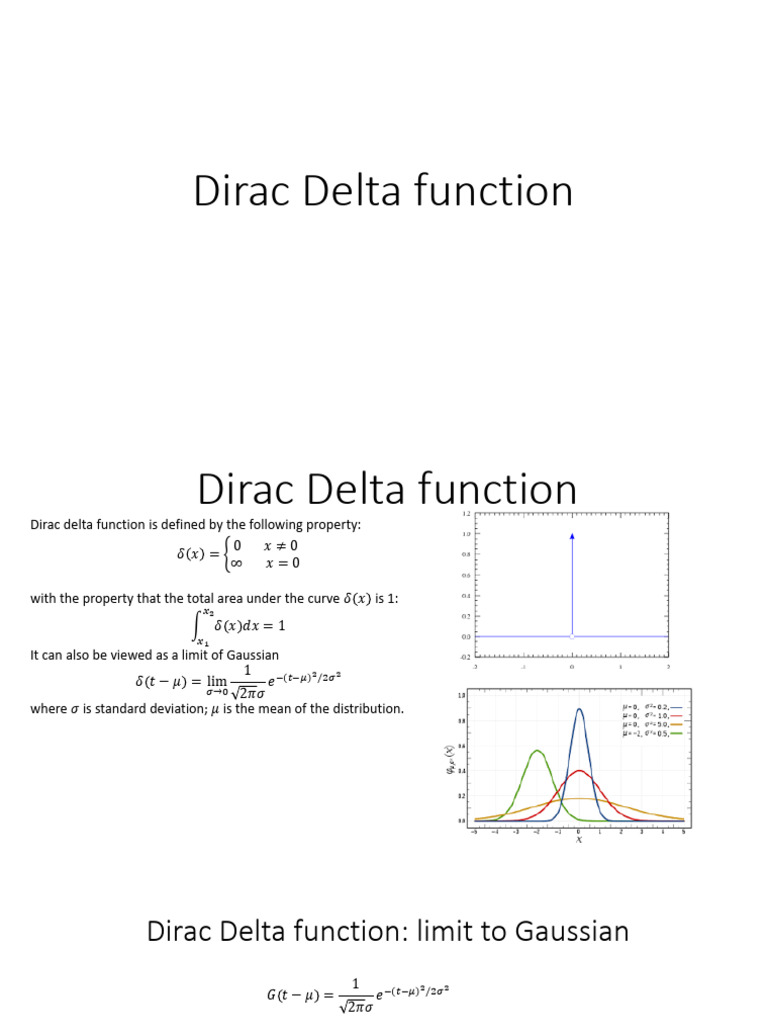 Dirac Delta Function | PDF | Integral | Normal Distribution
