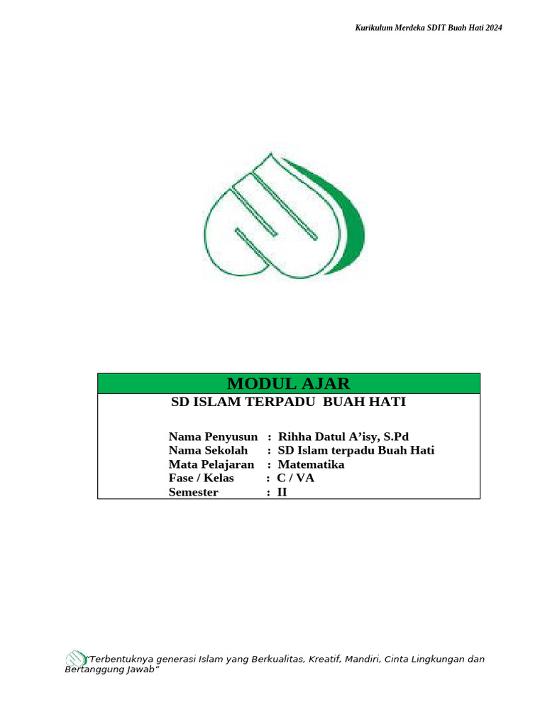 Modul Ajar MTK 1 | PDF