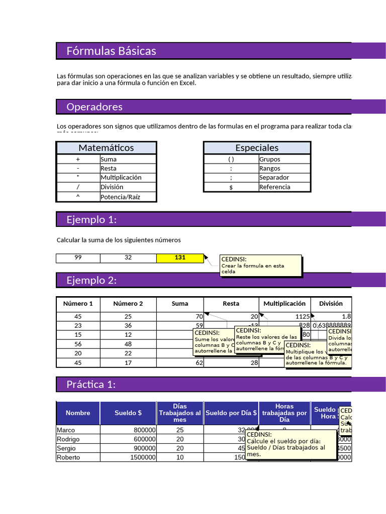 Ex Basico Leccion #3 (1). Formulas Basicas. | PDF | Multiplicación | Porcentaje