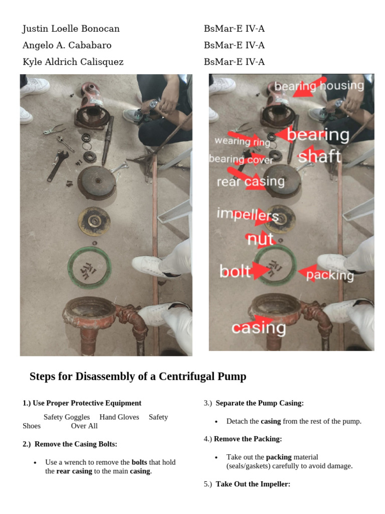 Centrifugal Pump Disassembly & Assembly Guide | PDF | Bearing ...