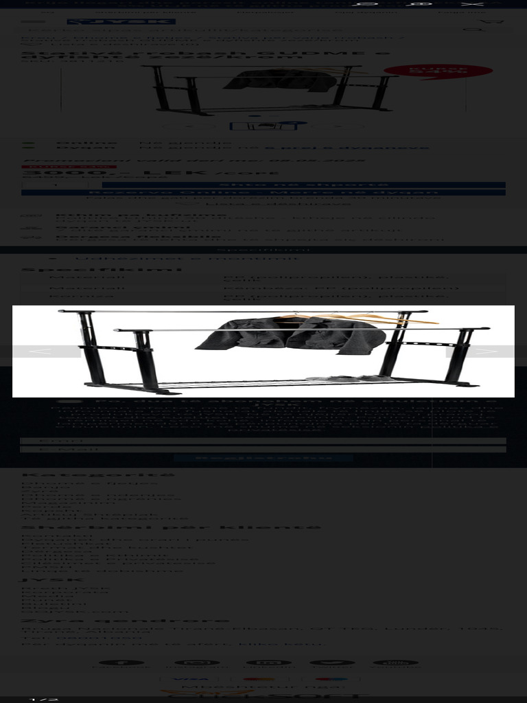 Stativë Rrobash GUDME e Dyfishtë Zezëkrom JYSK | PDF