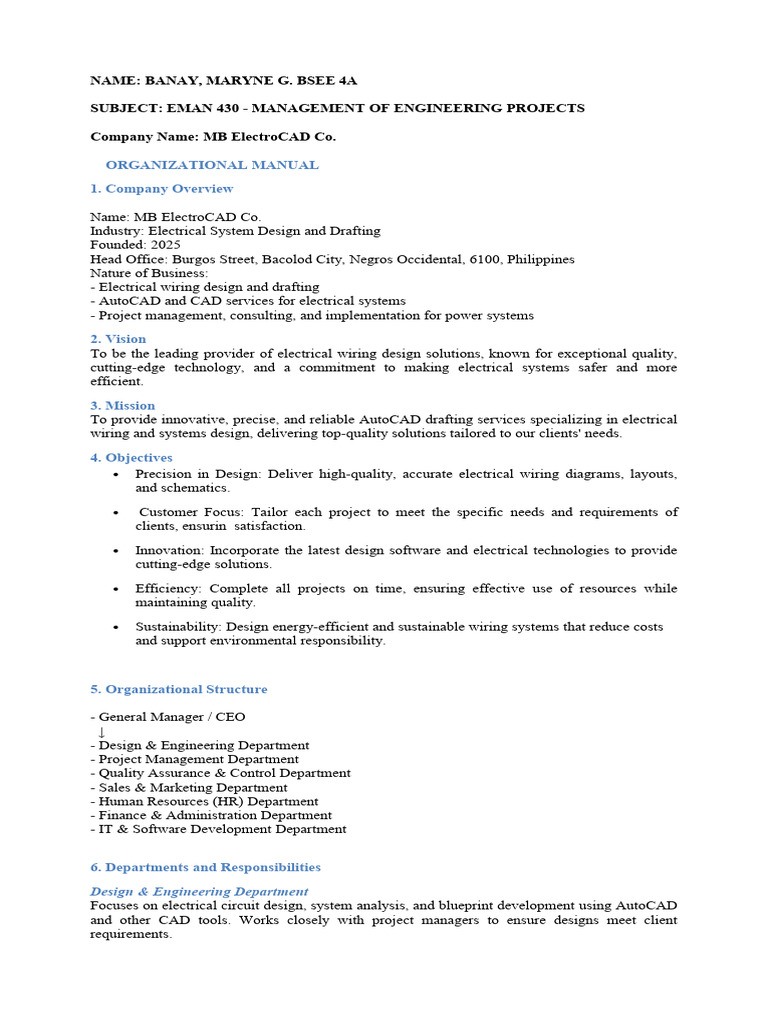 MB ElectroCAD Organizational and Policy Manual | PDF | Software | Smart ...