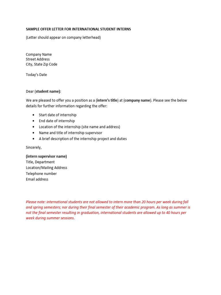Sample Offer Letter 1920 | PDF