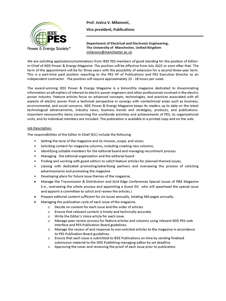 PEM EIC Position Advert Final April 22 2025 | PDF