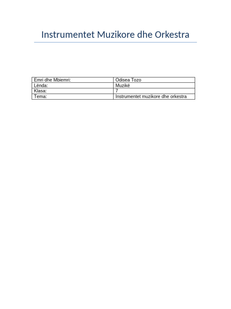 Instrumentet Muzikore Dhe Orkestra | PDF