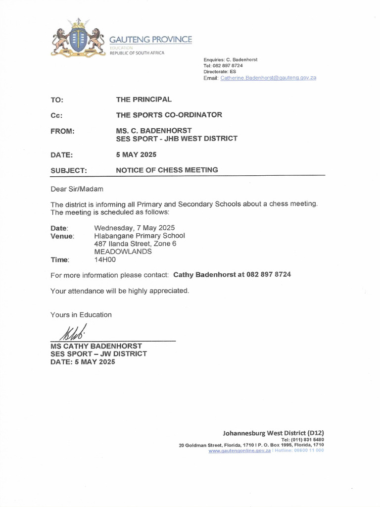 Chess Meeting Hlabangane | PDF